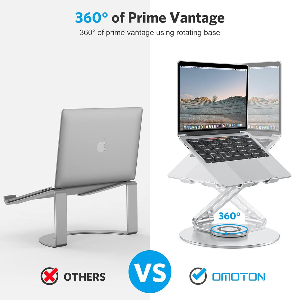 OMOTON Adjustable Laptop Stand with 360 Rotation