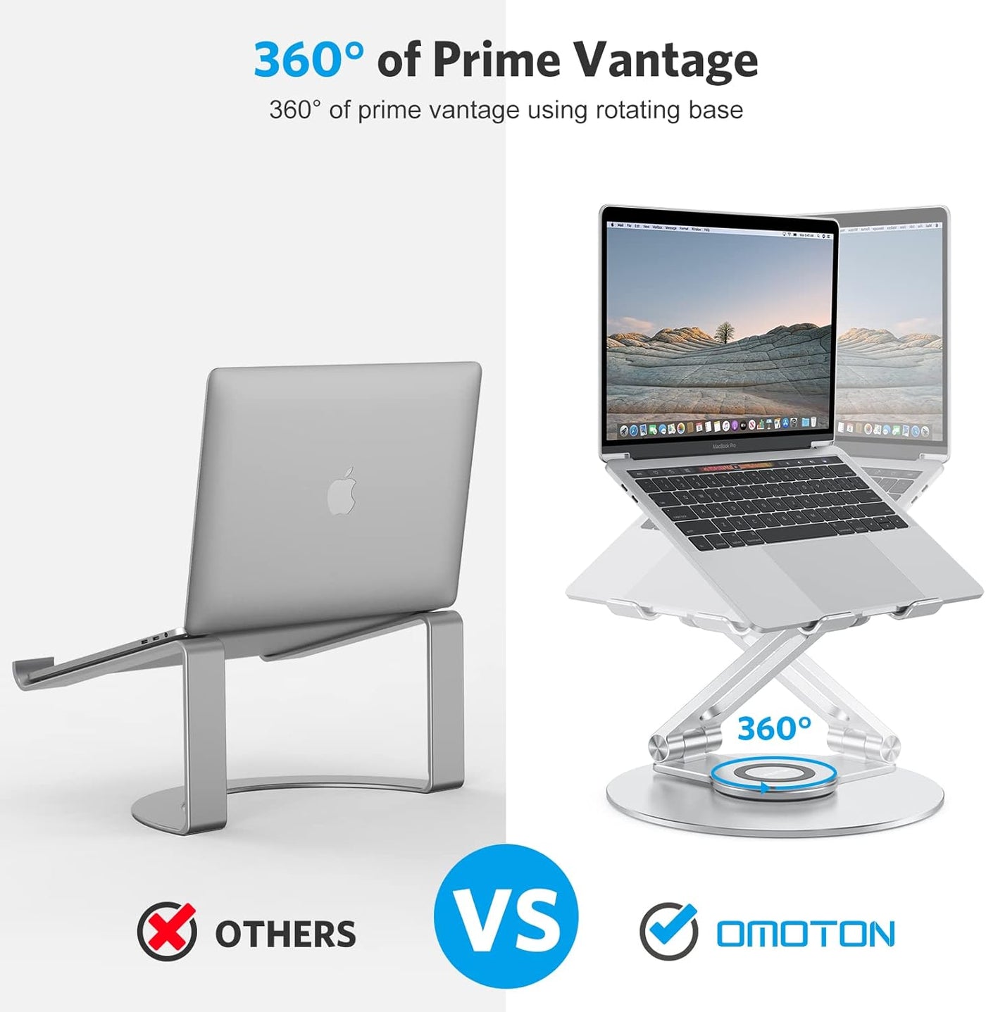 OMOTON Adjustable Laptop Stand with 360 Rotation