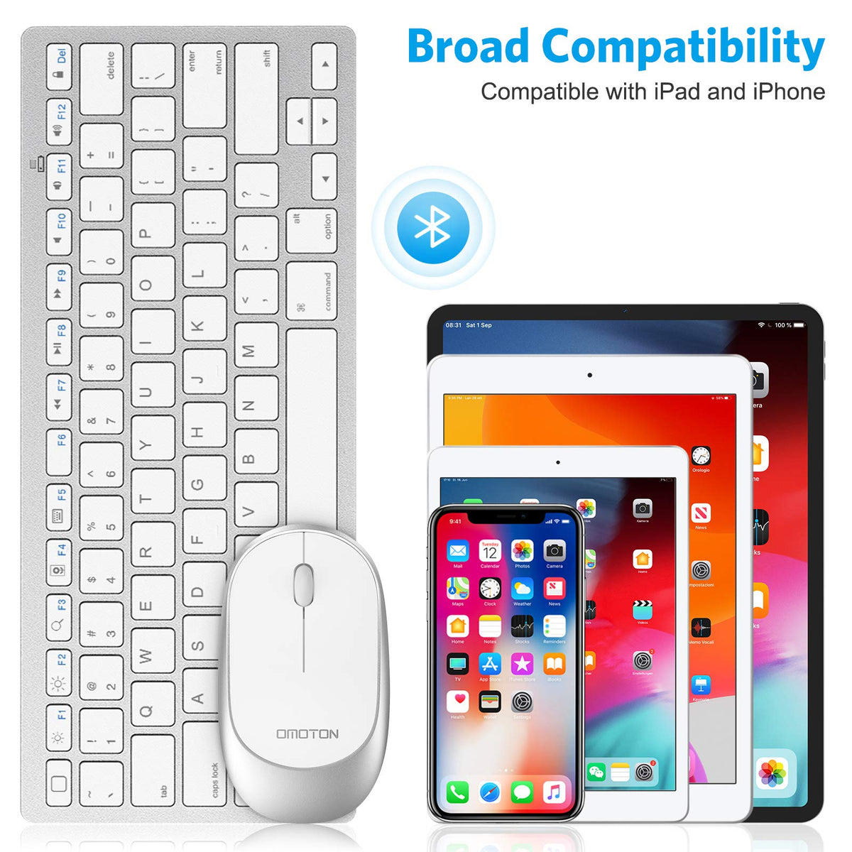 Bluetooth Keyboard and Mouse Combo, KB066 + BM002 | OMOTON